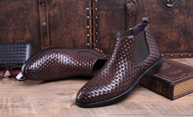 メンズ ビジネス シューズ 本革 ブラウン サイズ 25.0cm 革靴  靴 カジュアル 屈曲性 通勤 軽量 新品 ショートブーツ【apa-169】