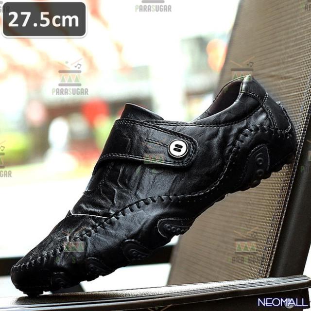 牛皮 型押し ☆ メンズ ビジネス レザー ワニ柄 シューズ ブラック サイズ 27.5cm 革靴  靴 カジュアル 屈曲性 通勤 軽量  【621】