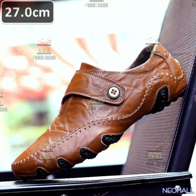 牛皮 型押し ☆ メンズ ビジネス レザー ワニ柄 シューズ ブラウン サイズ 27.0cm 革靴  靴 カジュアル 屈曲性 通勤 軽量  【621】