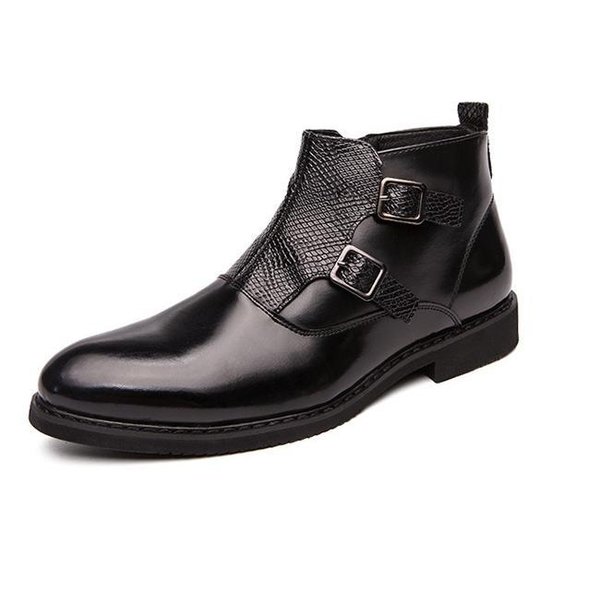 サイドジッパー付き メンズ ビジネス レザー シューズ ブラウン 革靴 靴 カジュアル 屈曲性 通勤 軽量 インポート品【n151】