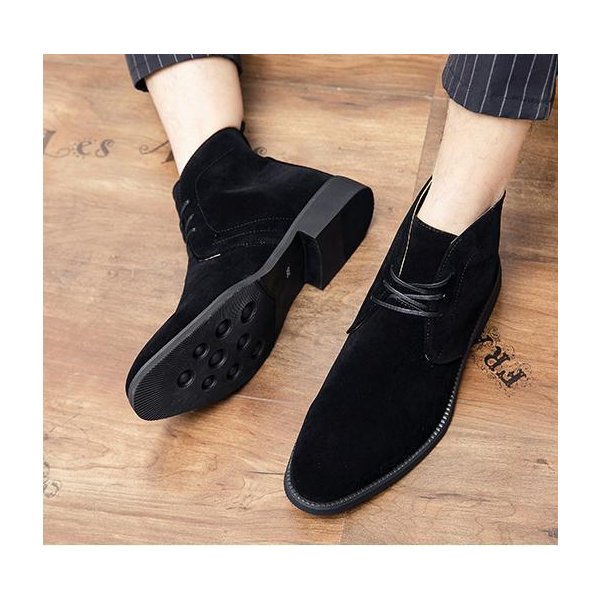 メンズ ビジネス PUレザー シューズ ブラック  革靴 靴 カジュアル 屈曲性 通勤 軽量 インポート品【n154】