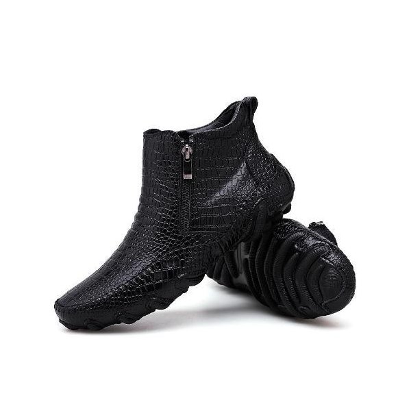 ワニ柄 型押し メンズ ビジネス シューズ ブラック  牛革 革靴 靴 カジュアル 屈曲性 通勤 軽量 インポート品【n158】