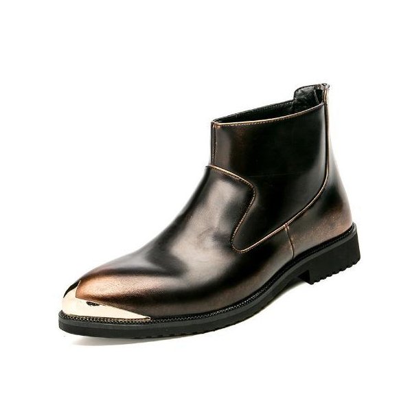 メンズ ビジネス PUレザー シューズ ゴールド 革靴 靴 カジュアル 屈曲性 通勤 軽量 インポート品【n160】