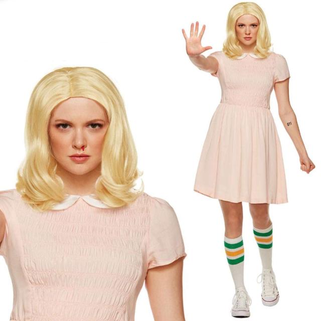 送料無料 ストレンジャーシングス イレブン ワンピース コスプレ レディース 大人 女性 ハロウィン コスチューム StrangerThings