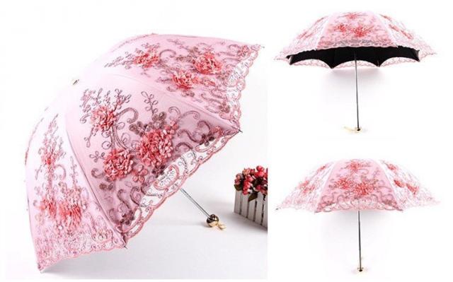 20220711-11 折り畳み傘 晴雨兼用 レディース UVカット 遮熱 刺繍 雨傘日傘 紫外線カット