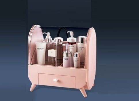 M10-2メイクボックス コスメボックス 化粧品収納ケース 小物収納ボックス.ピンク