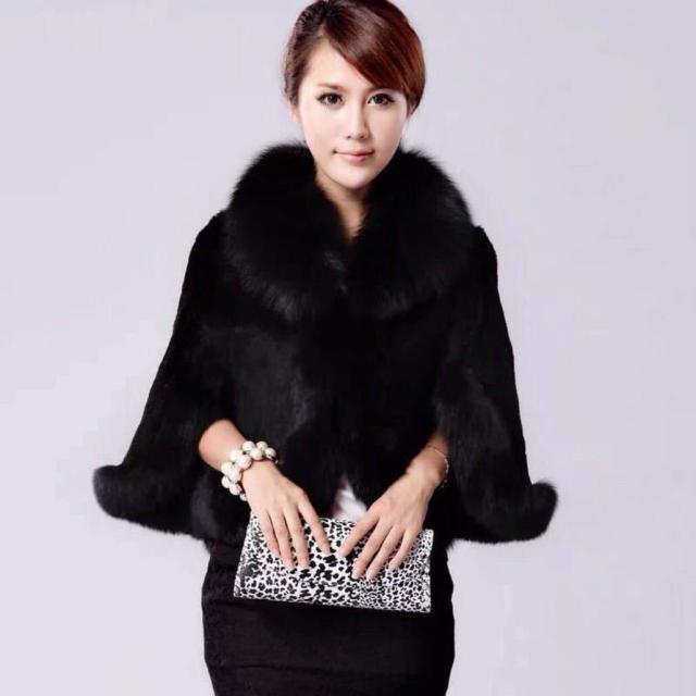 毛皮風ミンクケープ ．ファーショール ファーストール ポンチョ ボレロ ストール．S〜3XL