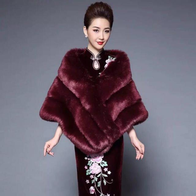 高級肩掛けフェイクファー ケープ ．豪華大判ショール ．レディース ストール