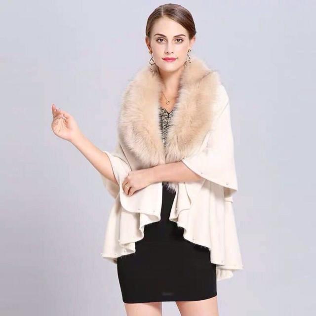 毛皮風ミンクケープ ．ファーショール ファーストール ポンチョ ボレロ