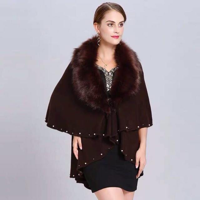 毛皮風ミンクケープ ファーショール ファーストール ポンチョ