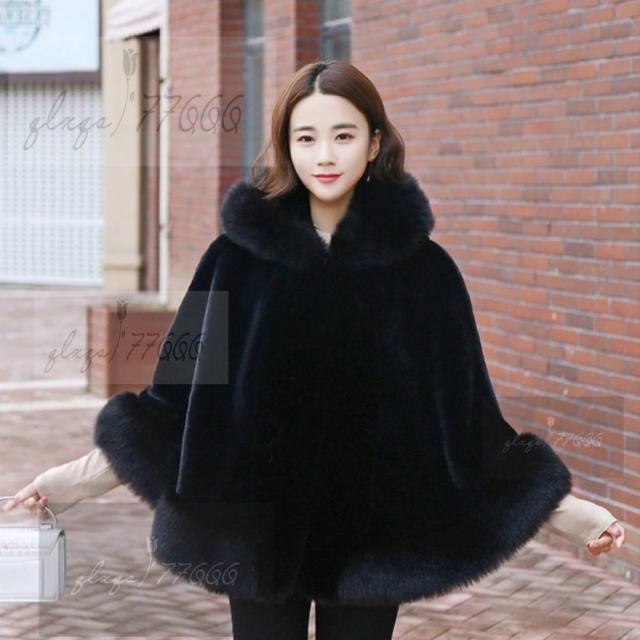 毛皮風ミンクケープ ．ファーショール ファーストール ポンチョ ボレロ ストール