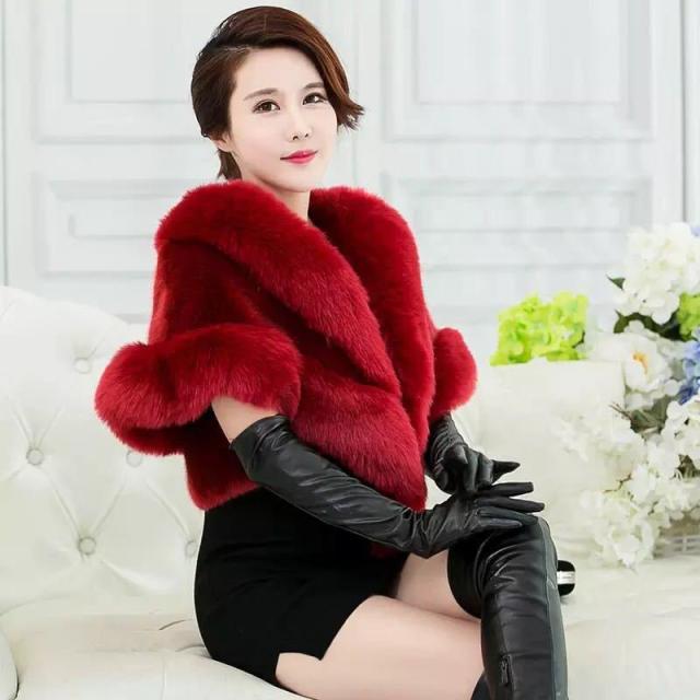 フェイクファー ストール レディース 大判ショール 豪華高級ケープ．フェイクファー肩掛け