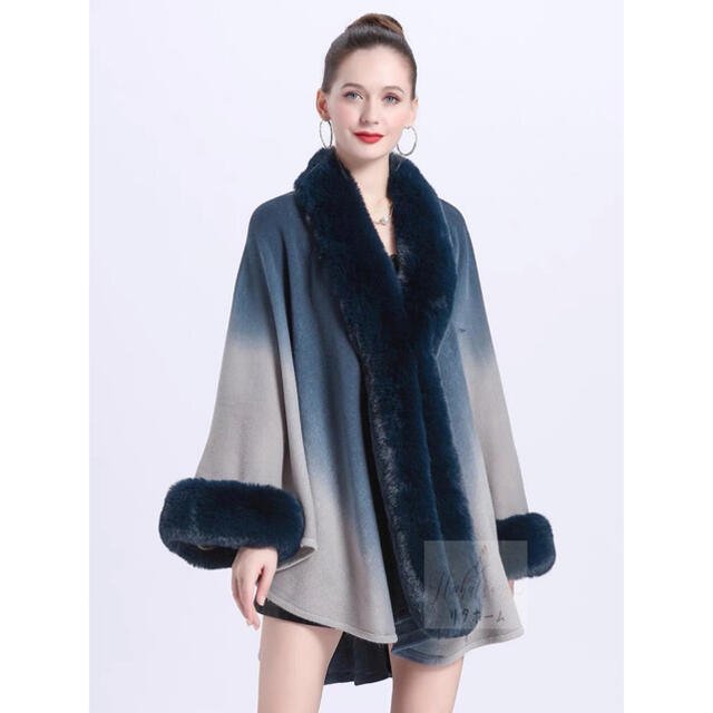 毛皮風ミンクケープ ．ファーショール ファーストール ポンチョ ボレロ ストール