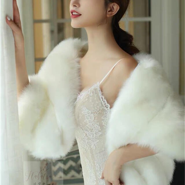 毛皮風ミンクケープ ．ファーショール ファーストール ポンチョ ボレロ