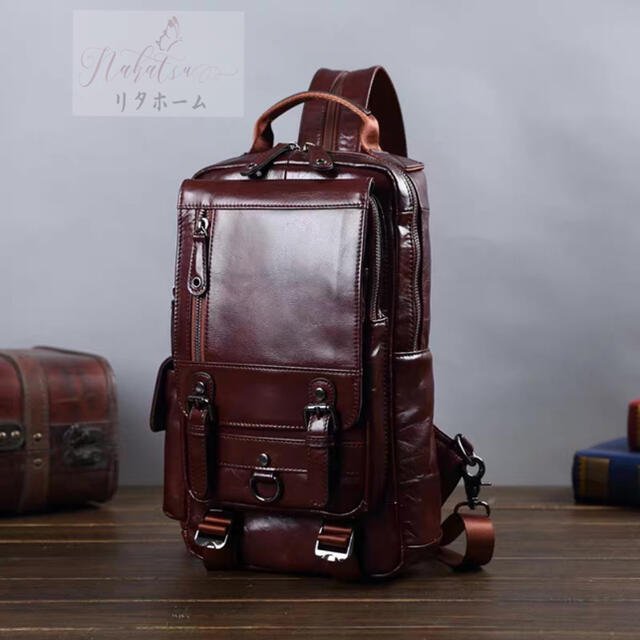多機能バッグ 高品質本革 手染め手縫い 牛革レザー ビジネス総本革リュックサック