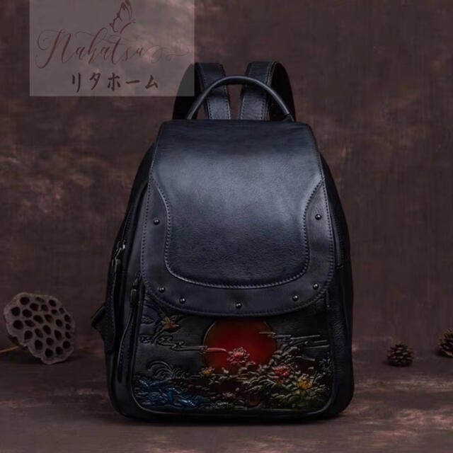 高品質本革 手染め手縫い 牛革レザー ビジネス 総本革リュックサック