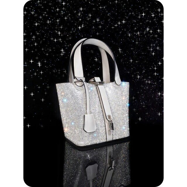 ショルダーバッグ 2wayバケットバッグキラキラ．ラインストン パーティーバック
