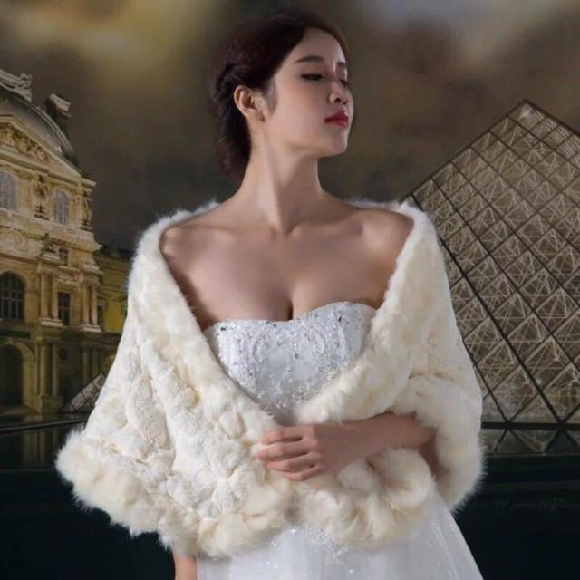 毛皮風ミンクケープ ．ファーショール ファーストール ポンチョ ボレロ ストール．