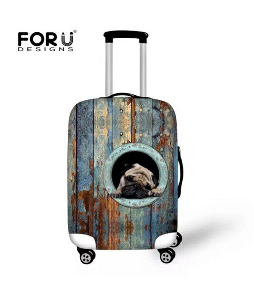 パグ犬柄スーツケースカバー ラゲッジカバーキャリーカバーカバー Lサイズ パグ雑貨