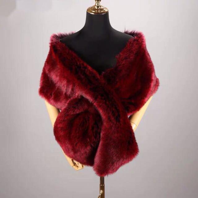 毛皮風ミンクケープ ．ファーショール ファーストール ポンチョ ボレロ ストール