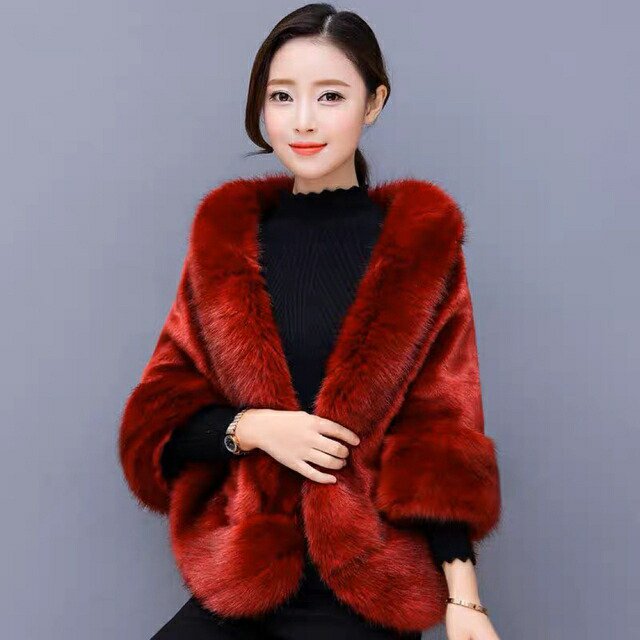 豪華肩掛け 大判ショール ファーストール 毛皮風ケープ 結婚式 ボレロ ポンチョ