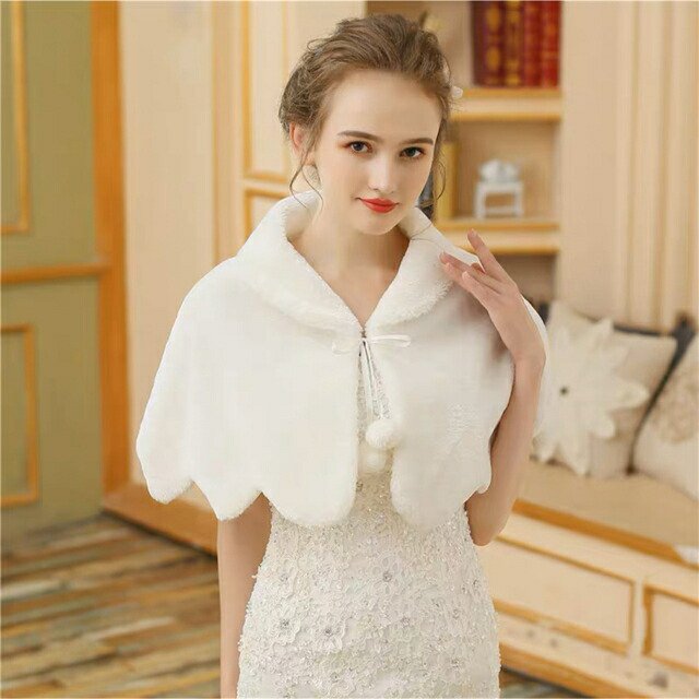 豪華肩掛け 大判ショール ファーストール 毛皮風ケープ 結婚式 ボレロ ポンチョ