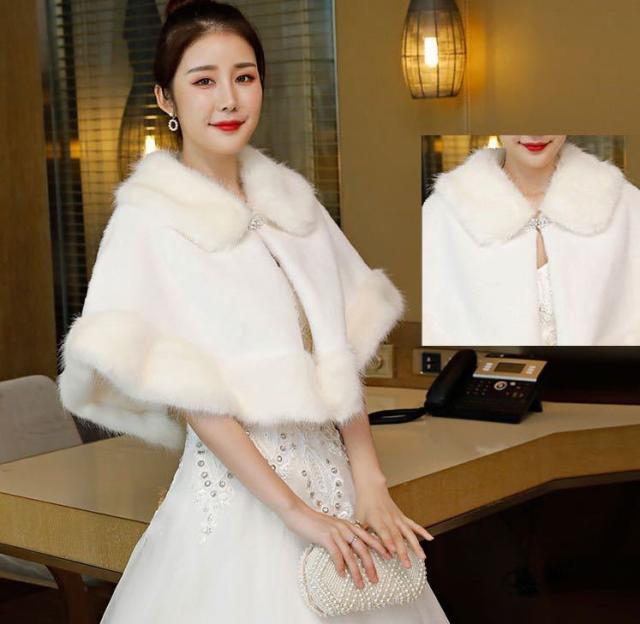 豪華肩掛け 大判ショール ファーストール ．毛皮風ケープ 結婚式 ボレロ ポンチョ