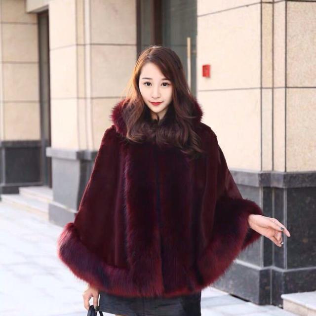 毛皮ミンクケープ 毛皮風ミンクケープ ．ファーショール ファー