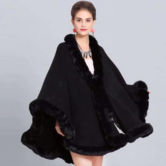毛皮風ミンクケープ ．ファーショール ファーストール ポンチョ ボレロ ストール