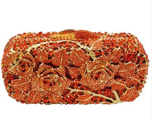 豪華パーティーバッグ キラキラ ストーンBAG クラッチバッグ レディース ラインストーンクラッチバッグ 薔薇柄