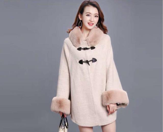 毛皮風ミンクケープ ．ファーショール ファーストール ポンチョ