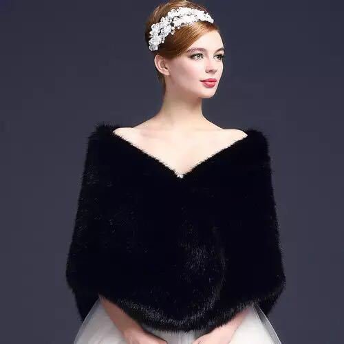 毛皮風ミンクケープ ．ファーショール ファーストール ポンチョ ボレロ ストール．