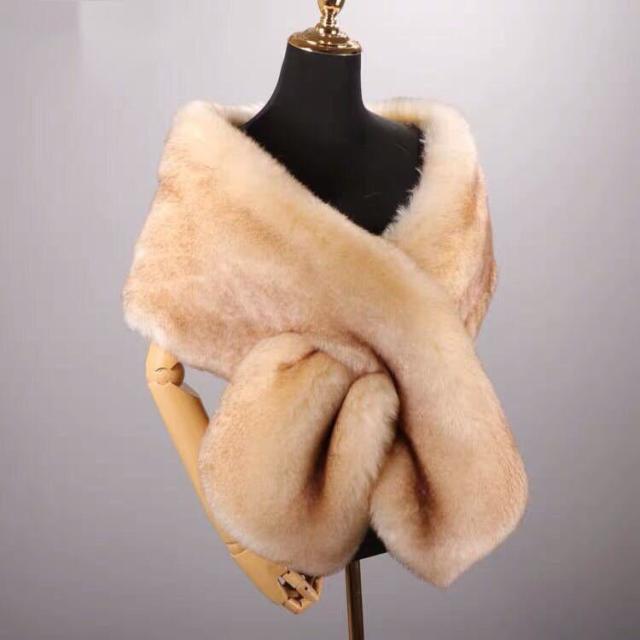 毛皮風ミンクケープ ．ファーショール ファーストール ポンチョ ボレロ ストール．