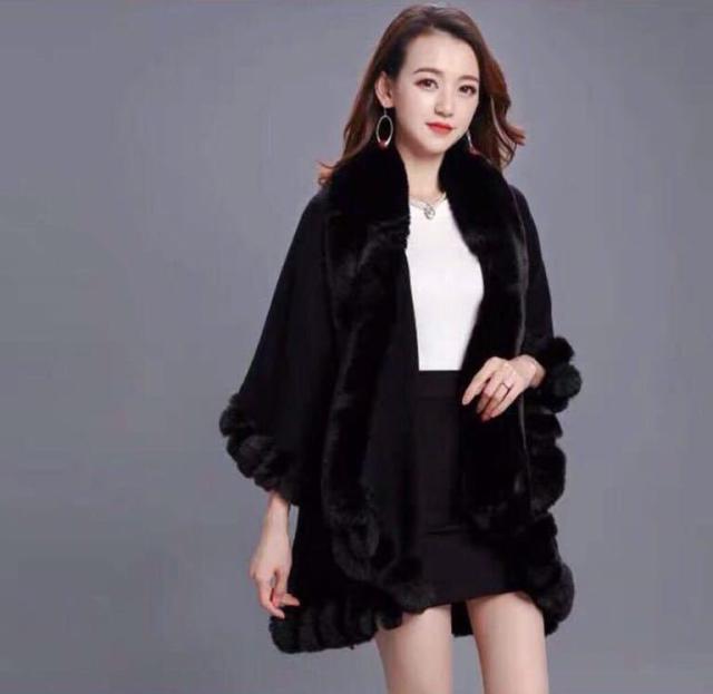 毛皮風ミンクケープ ．ファーショール ファーストール ポンチョ