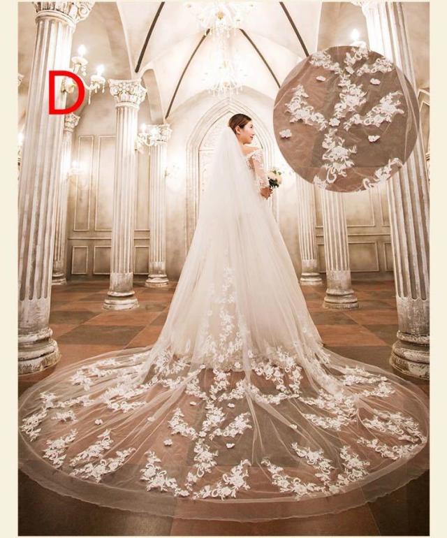 ウエディングベール 〜ロングベール ウェディング レース・刺繍 ベールUP儀式OK 結婚式用 ウエディングベール 〜ロングベール ウェディング レース・刺繍 ベール