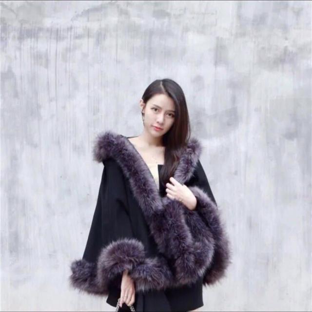 毛皮風ミンクケープ ．ファーショール ファーストール ポンチョ
