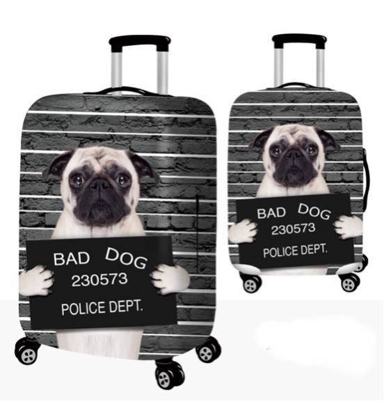 パグデイザイン スーツケースカバー ラゲッジカバーキャリーカバーカバー Lサイズ パグ雑貨
