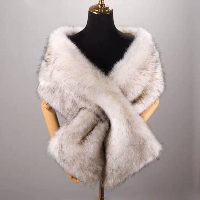 毛皮風ミンクケープ ．ファーショール ファーストール ポンチョ ボレロ ストール