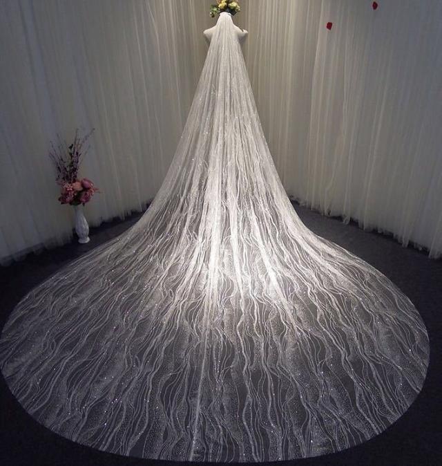 ウエディングベール 〜ロングベール ウェディング レース・刺繍 ベールUP儀式OK 結婚式用