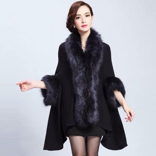 毛皮風ミンクケープ ．ファーショール ファーストール ポンチョ