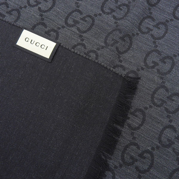 グッチ ストール 女性 レディース プレゼントGUCCI GG柄 ダークグレー
