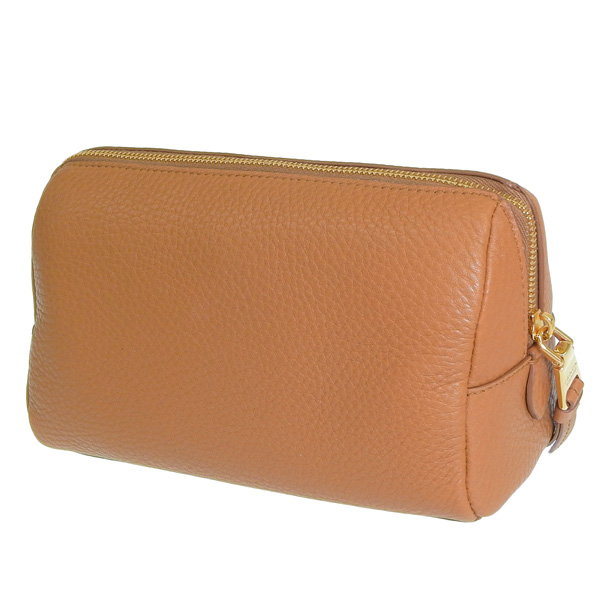 プラダ 小物 レディース ポーチ アウトレット TU レザー ブラウン