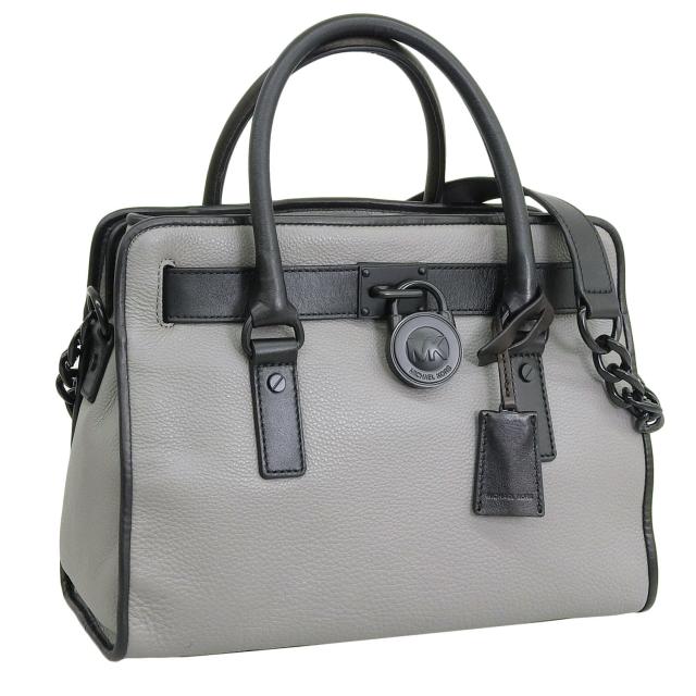 マイケルコース バッグ レディース トートバッグ レザー グレー HMLTN FRENCH BINDING EW SATCHEL 30F5THVS2T-531 MICHAEL KORS