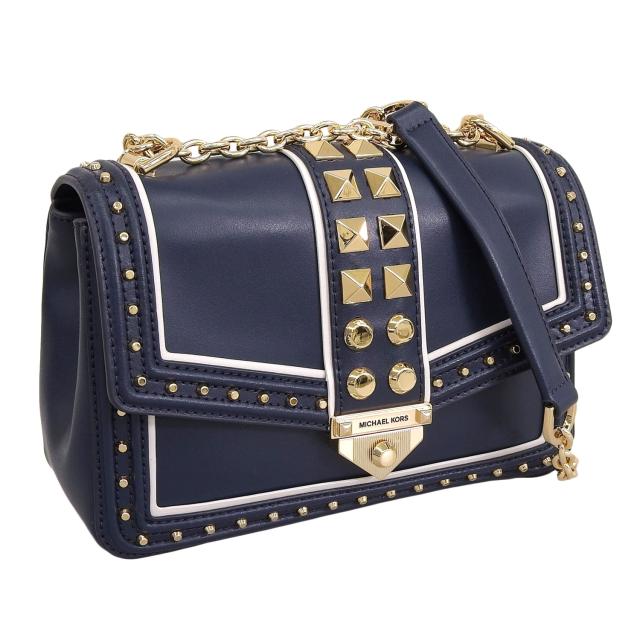 マイケルコース バッグ レディース ショルダーバッグ レザー ネイビー SOHO LG FRMEOUT CHN SHLDR 30S1G1SL7U-442 MICHAEL KORS