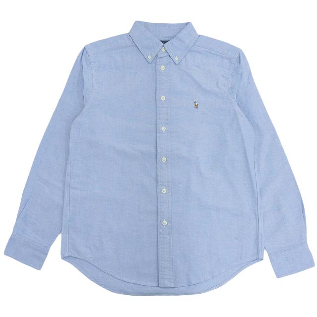 ポロラルフローレン オックスフォードシャツ 長袖 メンズ レディース USボーイズサイズ ボタンダウン M コットン ブルー CORE REPLEN 323677133002MBL POLO RALPH LAUREN