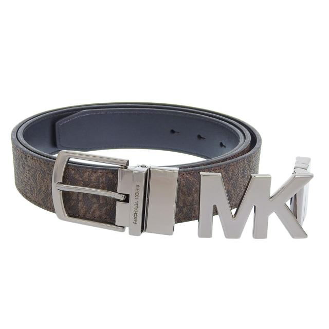 マイケルコース ベルト メンズ リバーシブル アウトレット コーティングキャンバス レザー ブラウン シグネチャー 4IN1 MK BLT PLTFRM BX ST 36R4LBLY4B-BRNBLK MICHAEL KORS