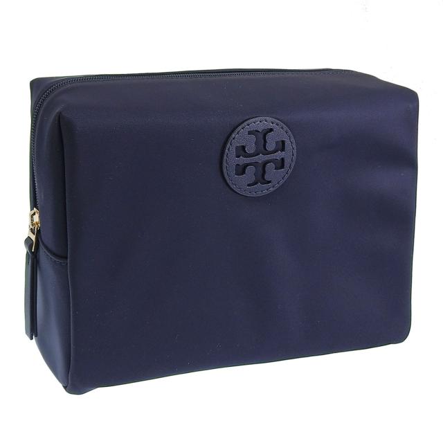 トリーバーチ コスメポーチ 化粧ポーチ レディース アウトレット ナイロン ネイビー MEDIUM NYLON COSMETIC CASE 88367-405 TORY BURCH