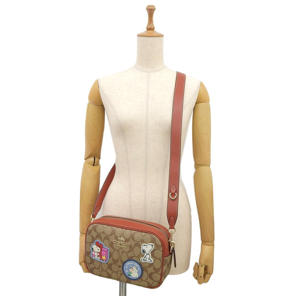 コーチ バッグ レディース ショルダーバッグ アウトレット カーキ/レッドウッドマルチ SIGNATURE SNOOPY JIMIE LTR SP CF304IMT1O COACH 母の日　土日祝も毎日発送します コーチ バッグ レディース ショルダーバッグ アウトレット カーキ