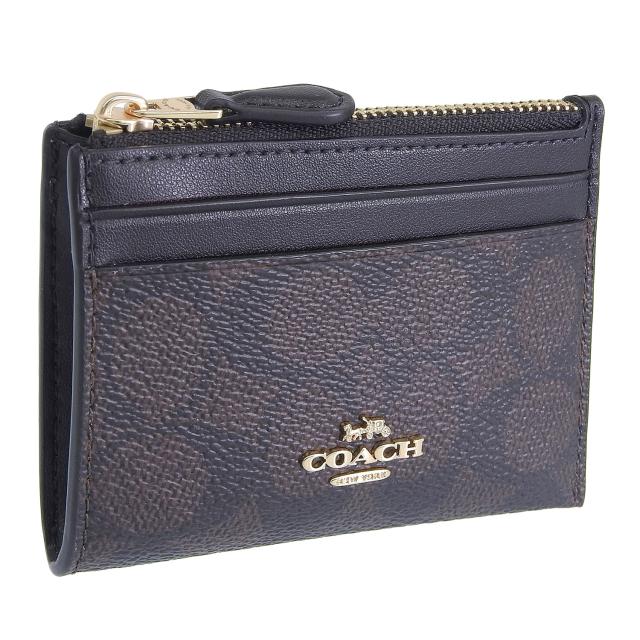 コーチ カードケース レディース アウトレット パスケース 定期入れ ケース 小銭入れ ブラウン×ブラック ミニスキニーIDケース シグネチャー キャンバス MN ID SKY SIG CW870IMXAQ COACH