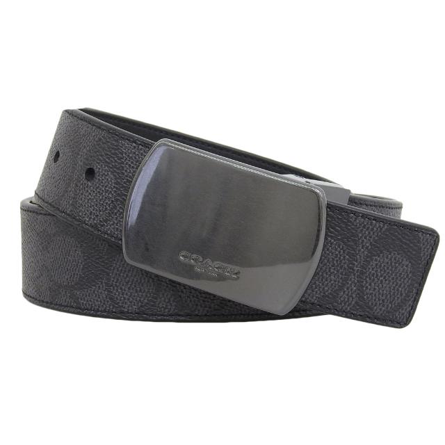 コーチ ベルト メンズ アウトレット ブラック リバーシブル シグネチャー 38mm MOD PLQ SIG BLT CY941QBMI5 COACH